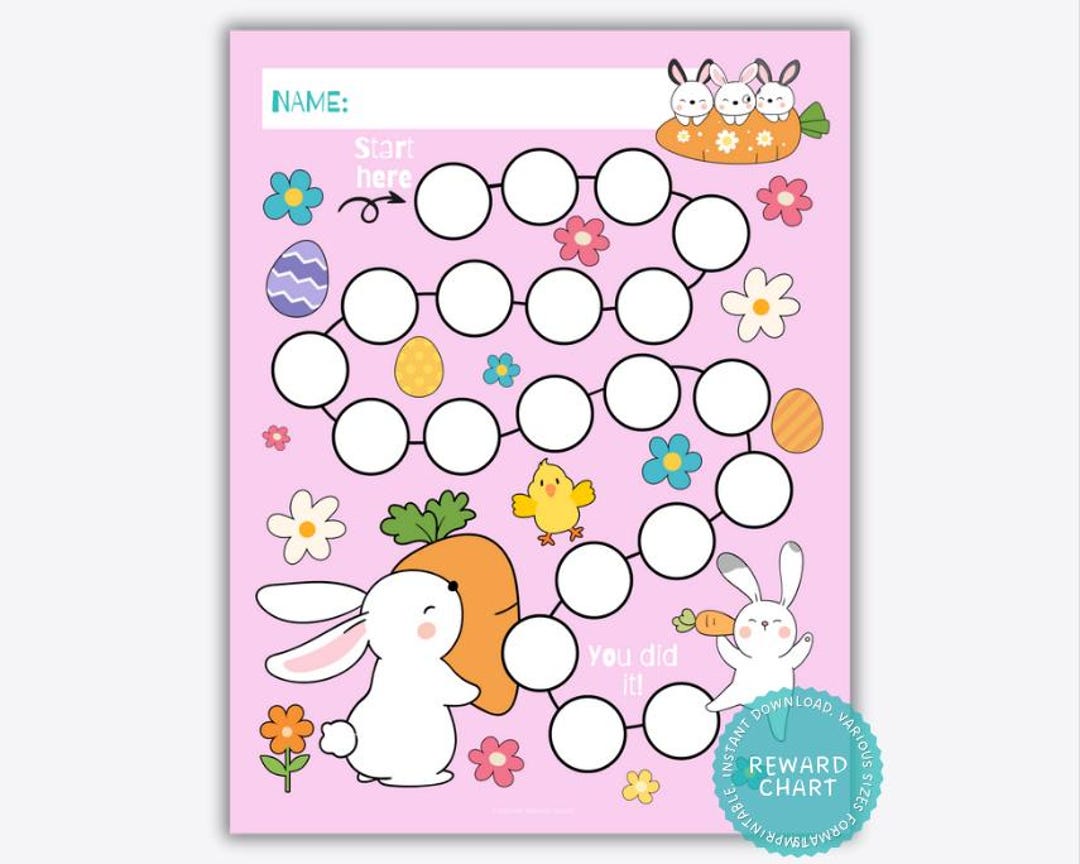 Spring Reward Chart, Easter Sticker Chart, Printable Reward Chart ...