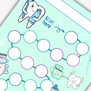 Reward Chart, Kids Brush Teeth Reward Sticker Chart, Behavior Tracker ...