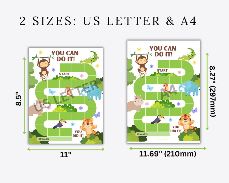 Printable Reward Chart, Jungle Reward Chart, Zoo Sticker Chart, Monkey ...
