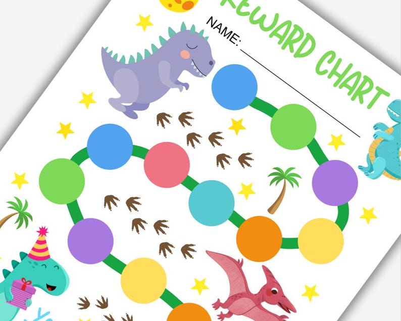 Dinosaur Potty Training Reward Chart: Kids' Sticker Chart (PDF) - Etsy