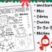 Christmas Activity Placemat, Christmas Coloring Placemat, Printable ...