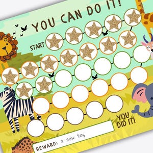 Printable Safari Animal Reward Chart, Zoo Sticker Chart, Potty Training ...