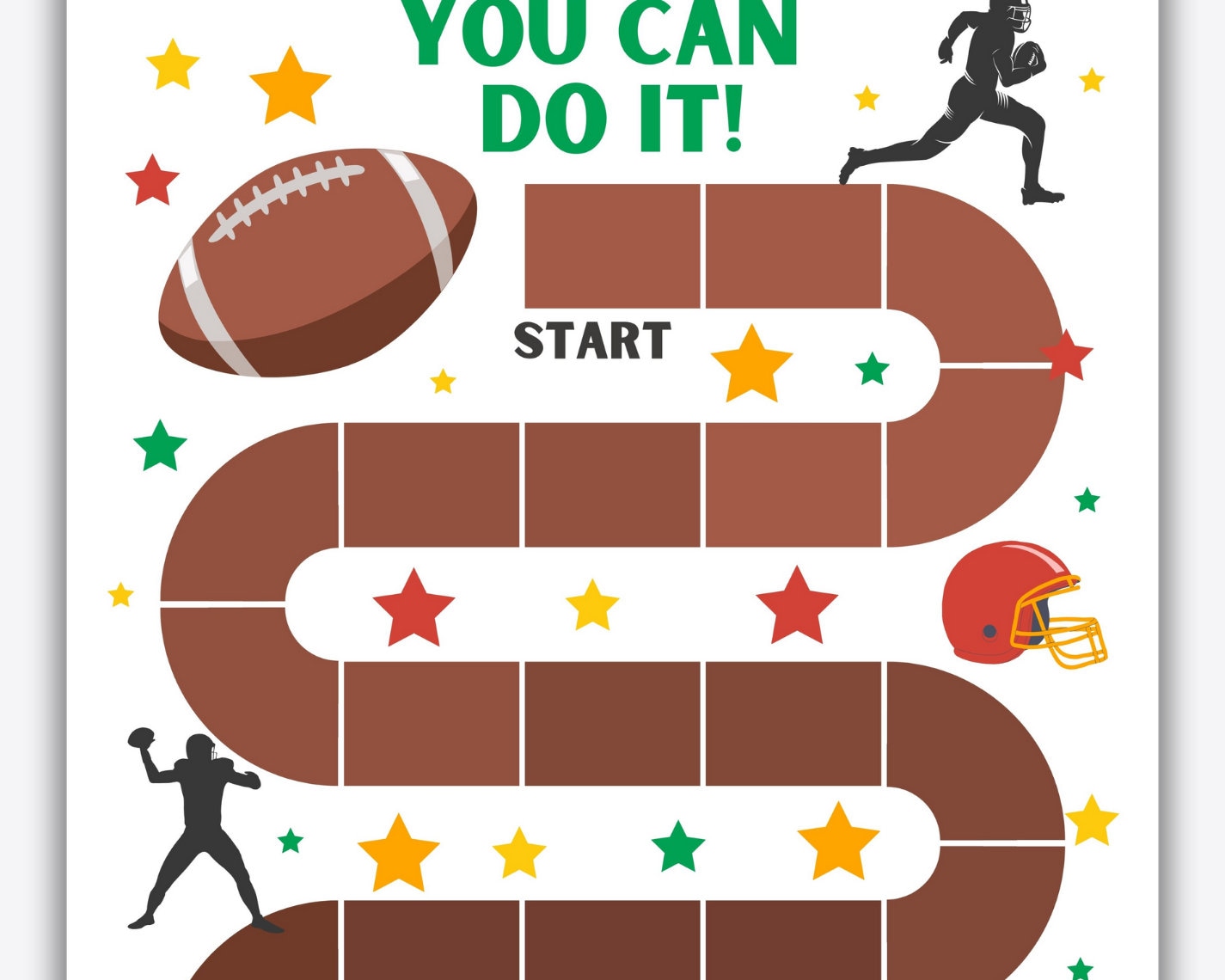 Football-themed Printable Reward Chart for Boys: Behavior, Potty ...