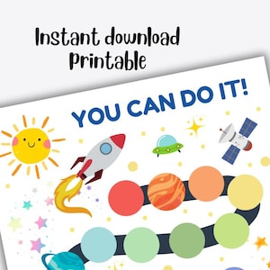 Outer Space Reward Chart Printable, Sticker Chart, Toddler Behaviour ...