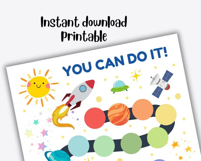 Outer Space Reward Chart Printable, Sticker Chart, Toddler Behaviour ...