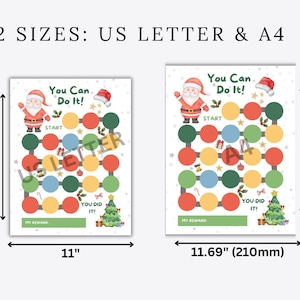 Printable Santa Reward Chart, Reward Chart for Christmas, Holiday ...