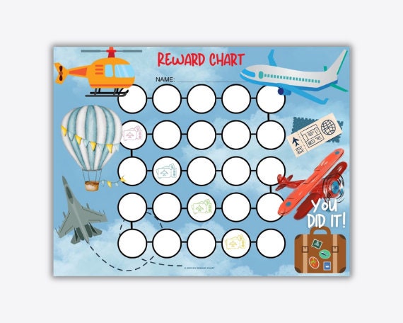 Things That Fly Reward Chart: Potty Training, Chores (PDF, PNG) - Etsy