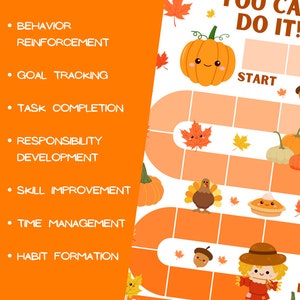 Fall Kids Reward Chart: Autumn Scarecrow, Pumpkins (PDF, JPG, PNG) - Etsy