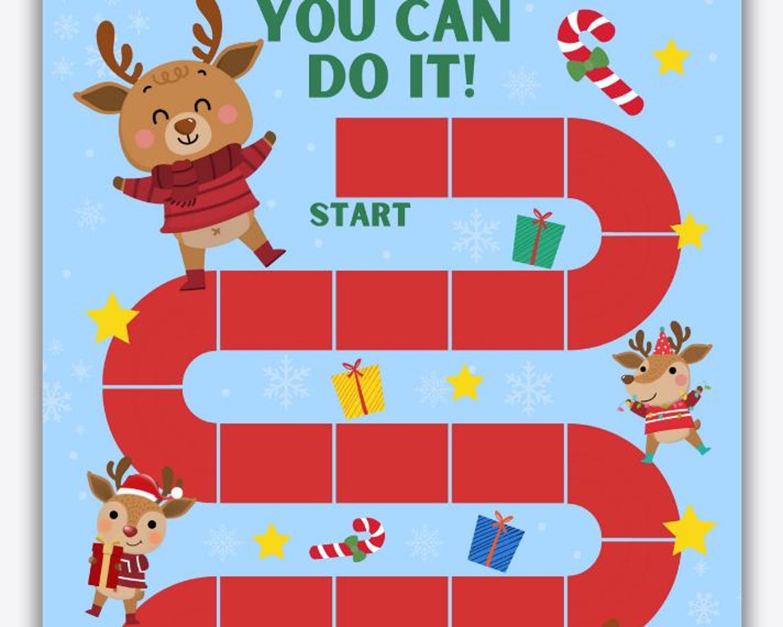 Christmas Reindeer Reward Chart for Kids (PDF & PNG) - Etsy