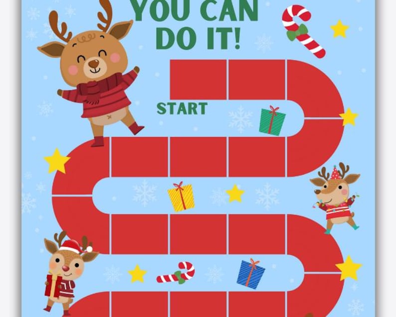 Christmas Reindeer Reward Chart for Kids (PDF & PNG) - Etsy