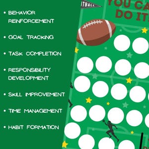Football Reward Chart Printable, Sport Reward Chart, Football Sticker ...