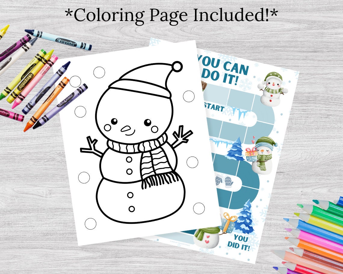 Snowman Reward Chart: Winter Potty Training, Good Behavior (PDF) - Etsy