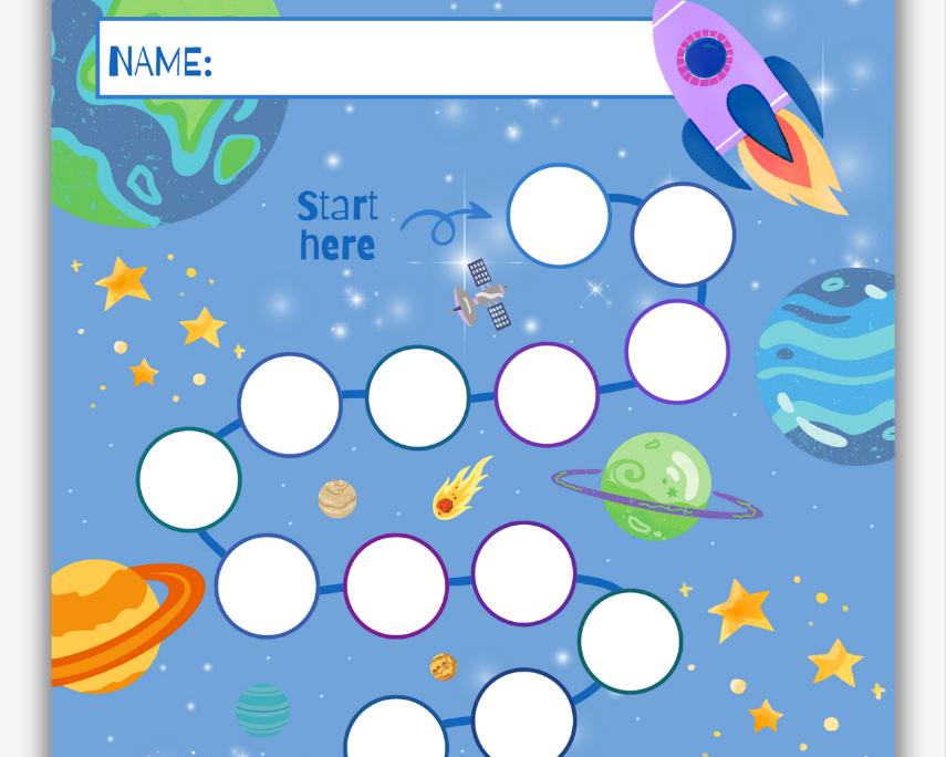 Outer Space Reward Chart, Kids Behavior Tracker, Toddler Potty Training ...