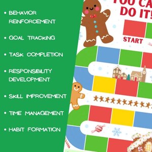 Gingerbread Reward Chart: Christmas Holiday Habit Tracker (printable ...