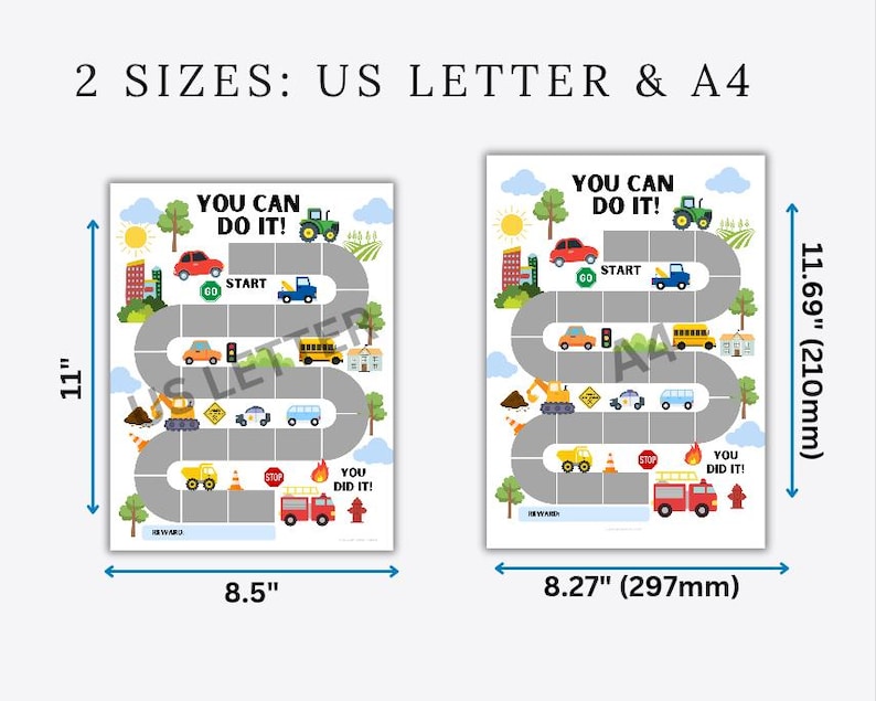 Car-themed Potty Training Reward Chart: Toddler Behavior Tracker (PDF ...