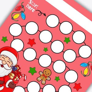 Santa Christmas Reward Chart: Printable Habit Tracker (digital Download ...