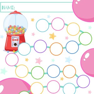Bubble Gum Reward Chart: Fun Behavior Tracker (PDF) - Etsy