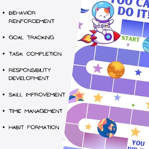 Space Reward Chart, Printable Kids Reward Chart, Potty Training Chart ...