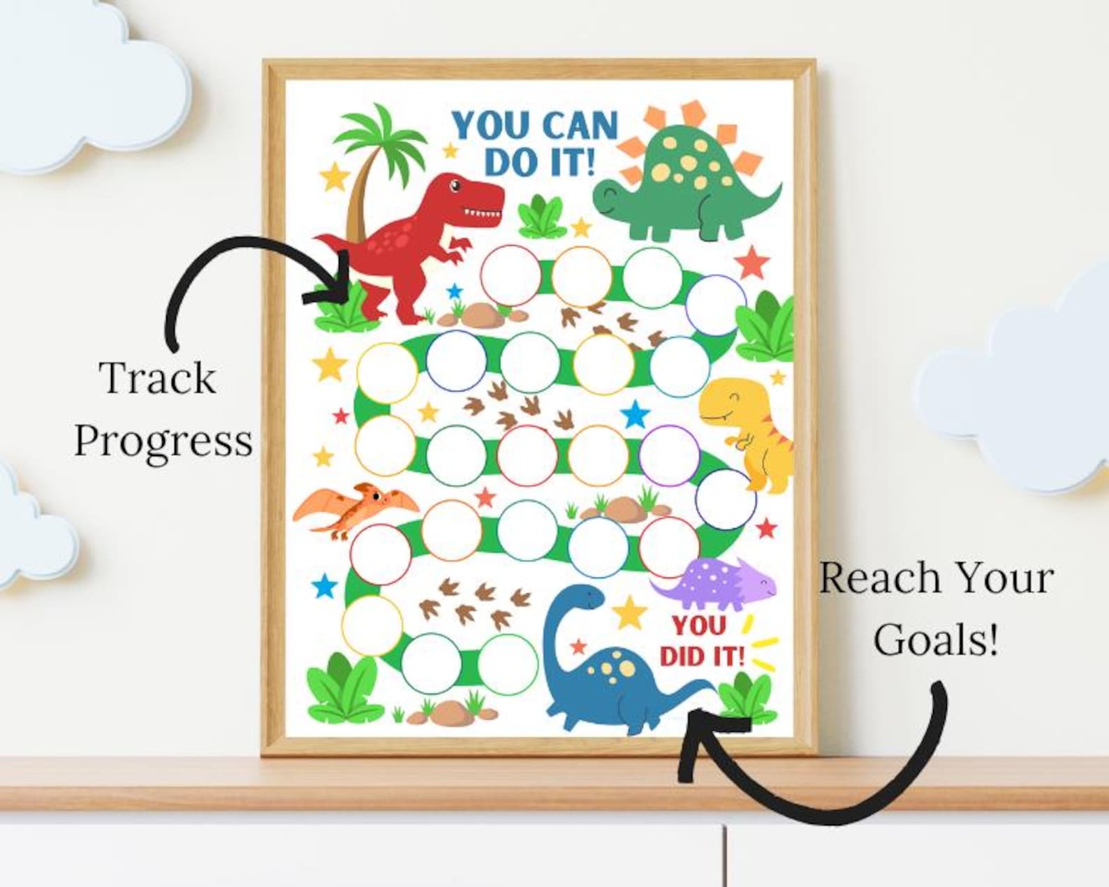 Dinosaur Reward Chart, Sticker Chart for Toddler Boy, Dino Reward Chart ...