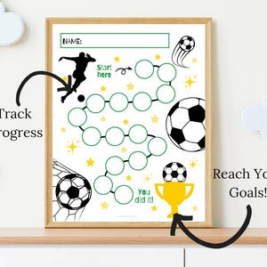 Soccer Practice Reward Chart, Kids Sticker Chart, Behavior Tracker ...