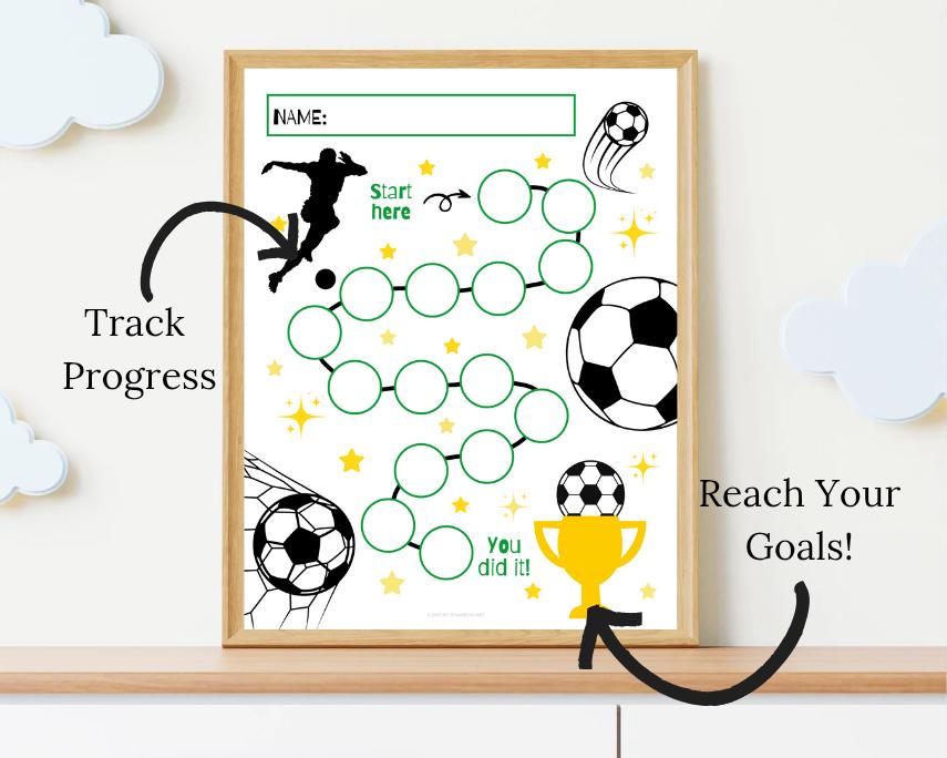 Soccer Practice Reward Chart, Kids Sticker Chart, Behavior Tracker ...