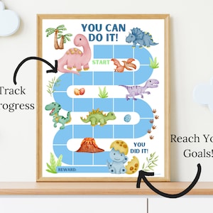 Printable Dinosaur Reward Chart for Kids, Kids Reward Chart, Behavior ...