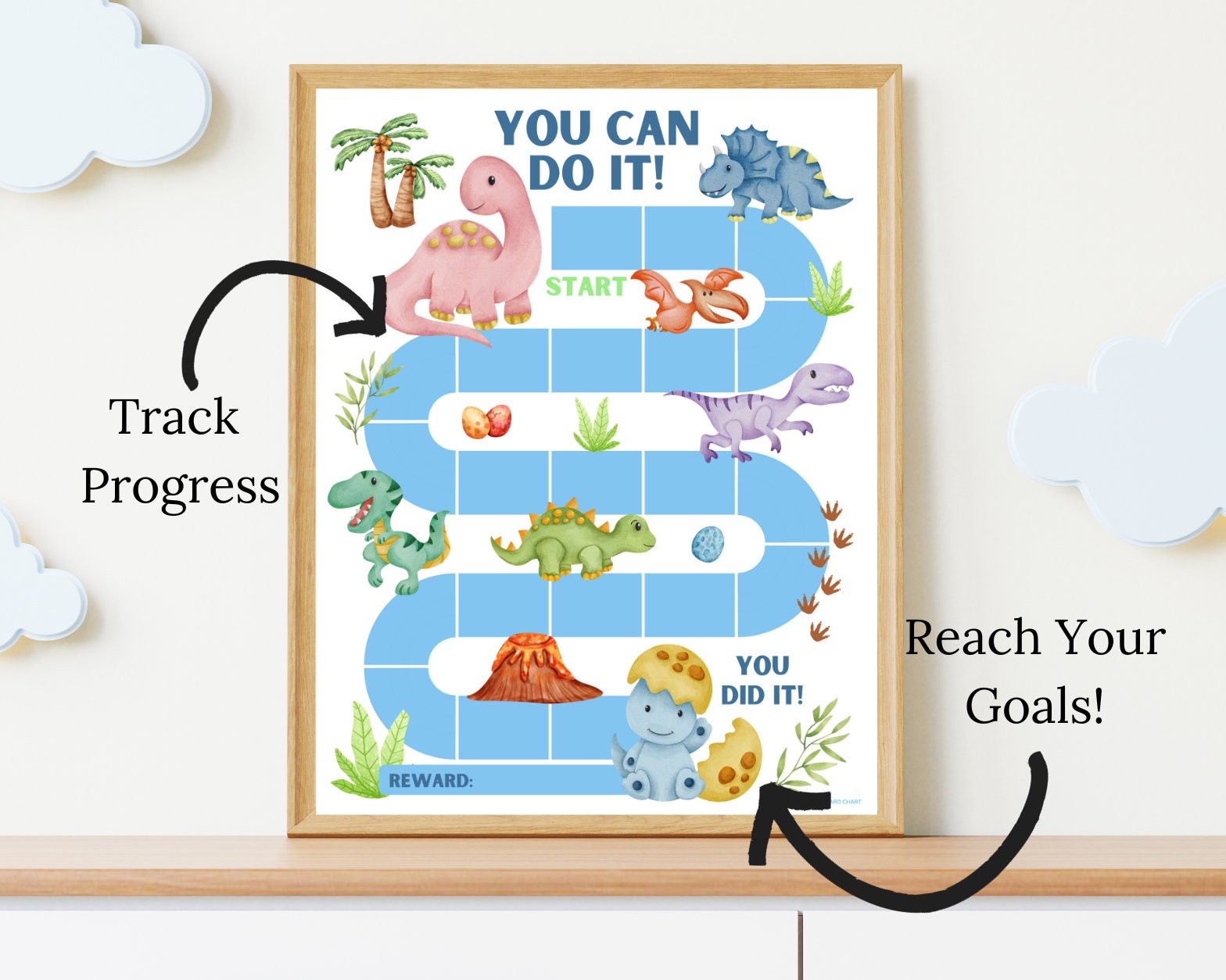 Printable Dinosaur Reward Chart for Kids, Kids Reward Chart, Behavior ...