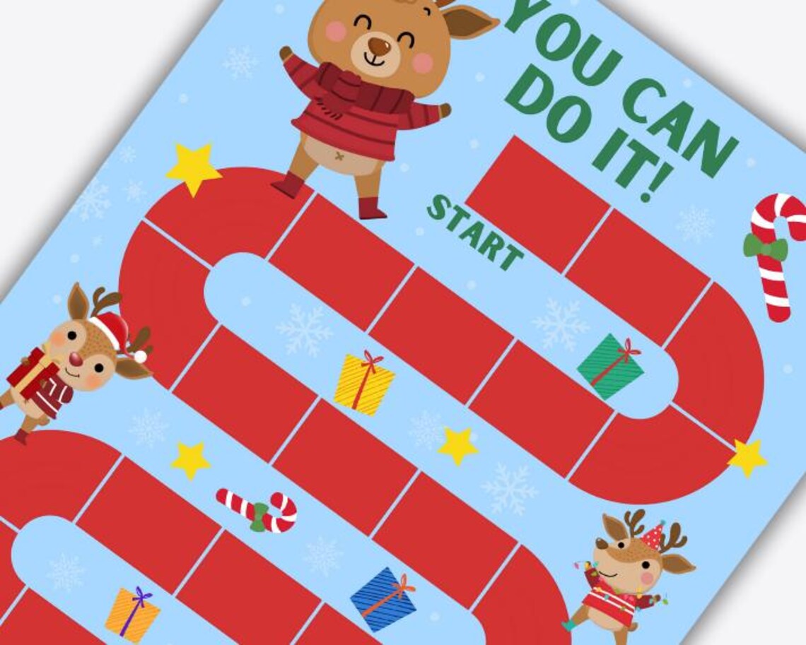 Christmas Reindeer Reward Chart for Kids (PDF & PNG) - Etsy