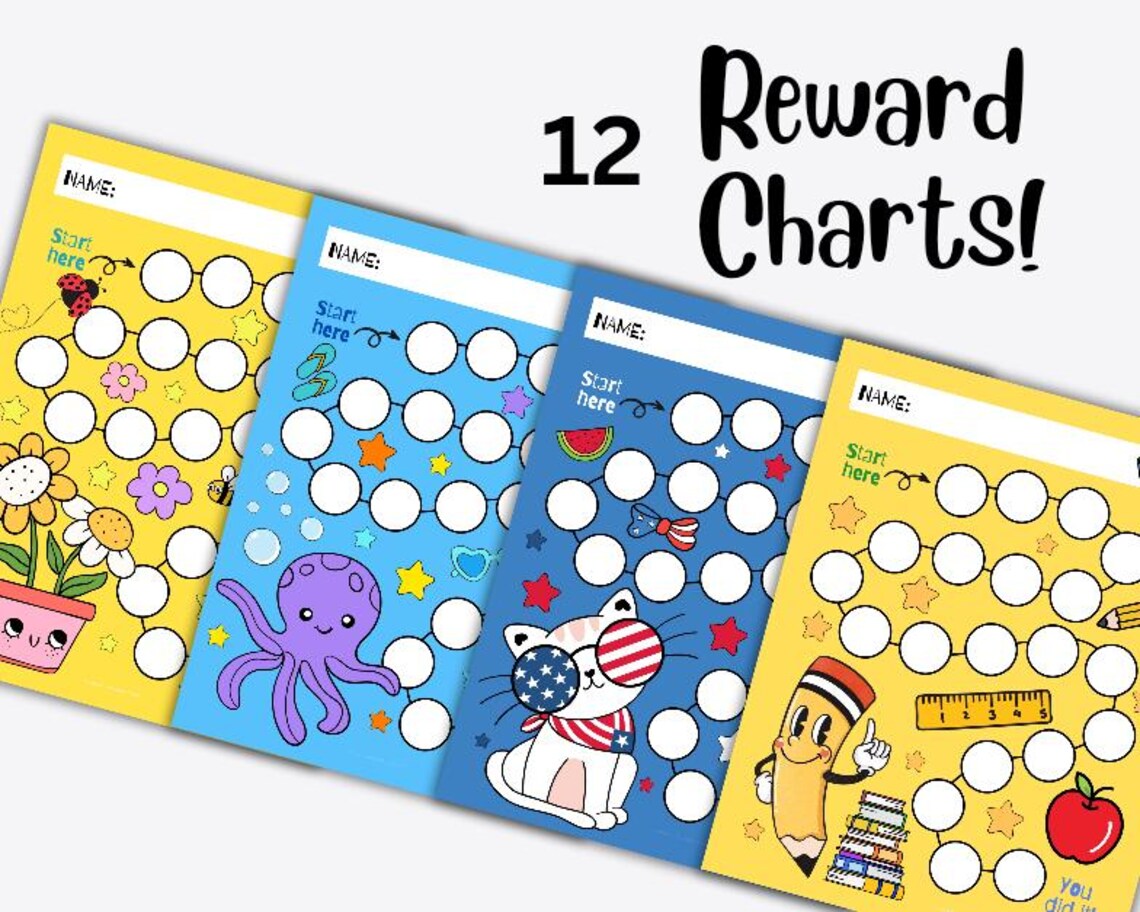 Monthly Reward Charts Bundle: Kids' Behavior Tracker (PDF) - Etsy