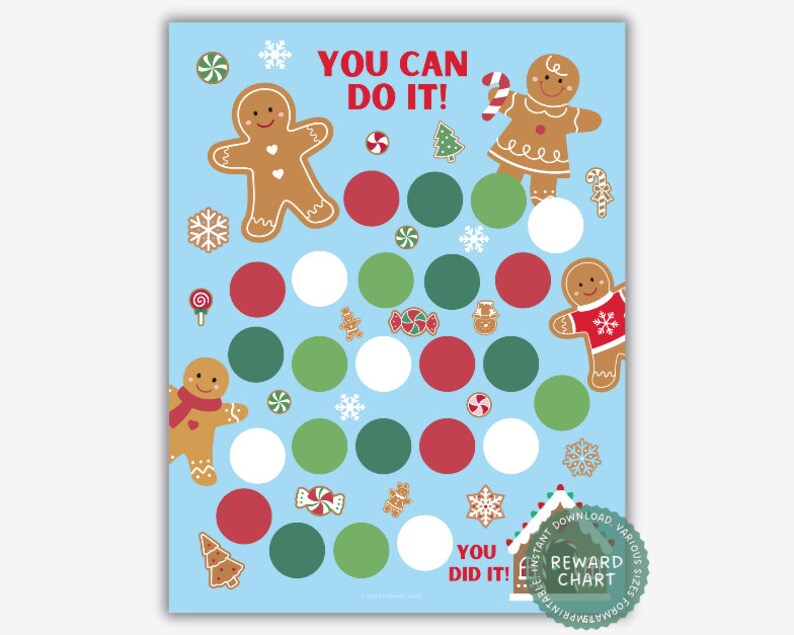Printable Gingerbread Reward Chart: Christmas Behavior Tracker (PDF) - Etsy