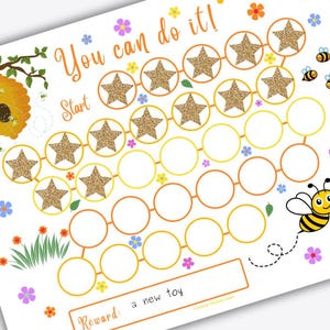 Printable Bee Reward Chart, Honey Bee Behavior Chart, Reward Chart Kids ...
