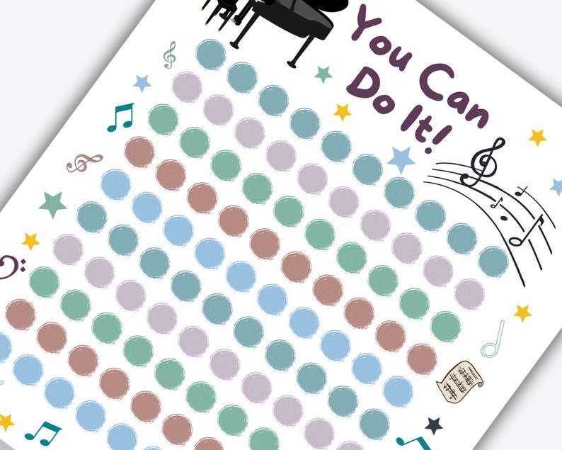 Printable Music Reward Charts, 100-day Practice Chart, Kids Reward ...
