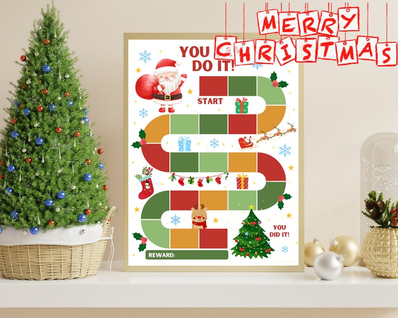 Christmas Reward Chart: Santa Sticker Chart for Kids (printable) - Etsy
