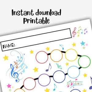 Printable Music Practice Reward Chart: Rainbow Design (PDF, PNG, JPG ...