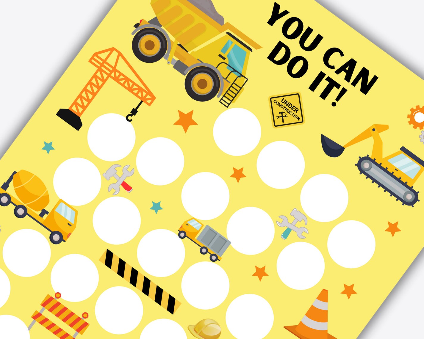 Construction Truck Reward Chart Printable, Potty Training Chart ...
