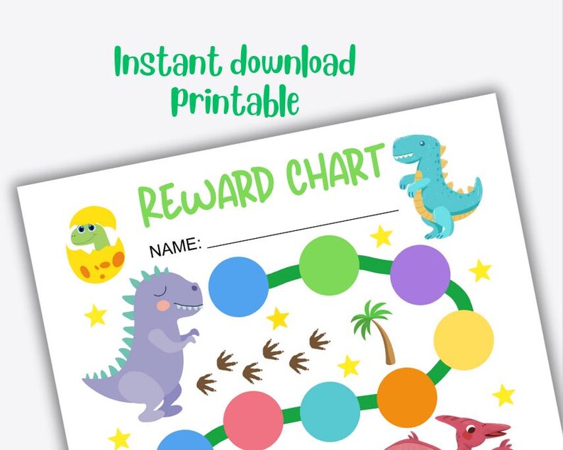 Dinosaur Potty Training Reward Chart: Kids' Sticker Chart (PDF) - Etsy