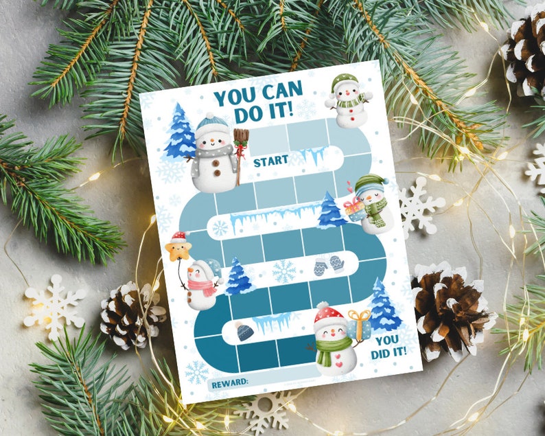 Snowman Reward Chart: Winter Potty Training, Good Behavior (PDF) - Etsy