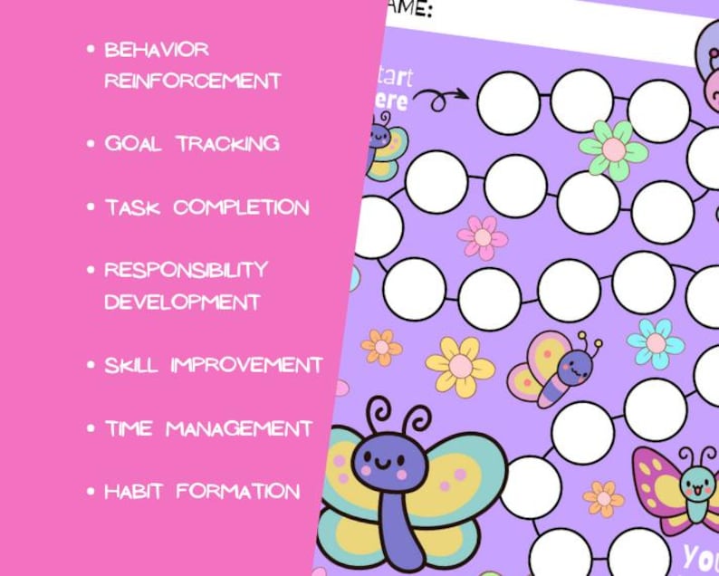Butterfly Reward Sticker Chart, Toddler Reward Chart, Printable Potty ...