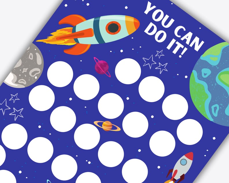 Outer Space Reward Chart Printable, Astronaut Sticker Chart, Toddler ...