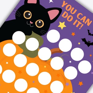 Printable Halloween Sticker Chart for Kids, Behavior Chart, Potty ...