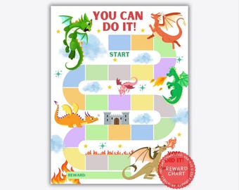 Dragon Reward Chart, Sticker Chart, Behavior Chart, Potty Training ...