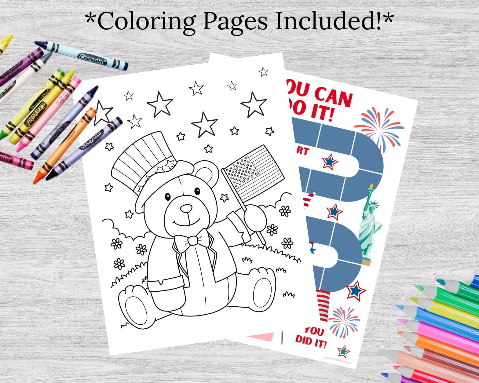 Printable Patriotic Reward Chart: Kids 4th of July Behavior Tracker ...