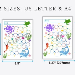 Ocean Sticker Chart, Reward Chart Printable, Kids Reward Chart, Potty ...