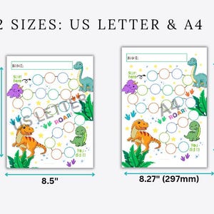 Dinosaur Potty Training Chart for Toddlers – Dino Sticker Reward Chart ...