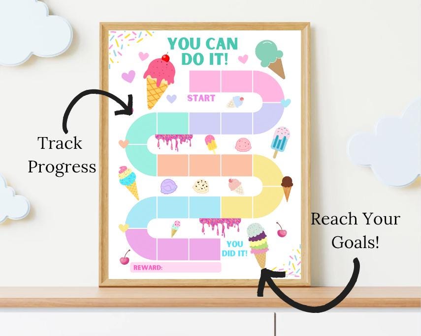 Ice Cream Reward Chart, Behavior Chart, Sticker Chart, Potty Training ...
