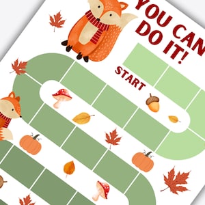 Fall Reward Chart Printable Autumn Sticker Chart, Fox Reward Chart ...