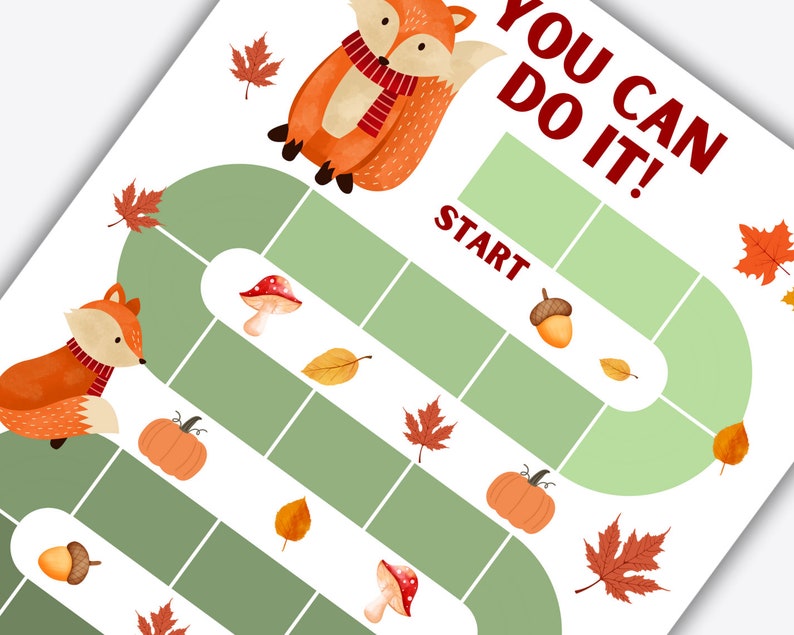 Fall Reward Chart Printable Autumn Sticker Chart, Fox Reward Chart ...