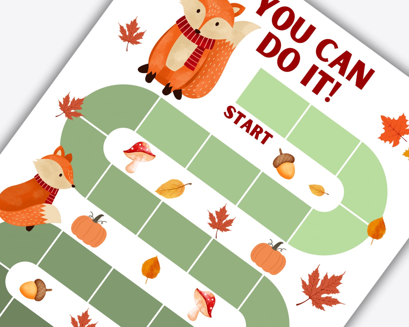 Fall Reward Chart Printable Autumn Sticker Chart, Fox Reward Chart ...