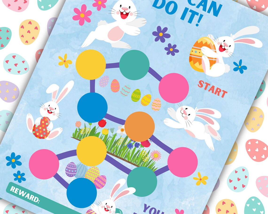 Easter Reward Chart, Easter Bunny Potty Training Chart, Bunny Reward ...