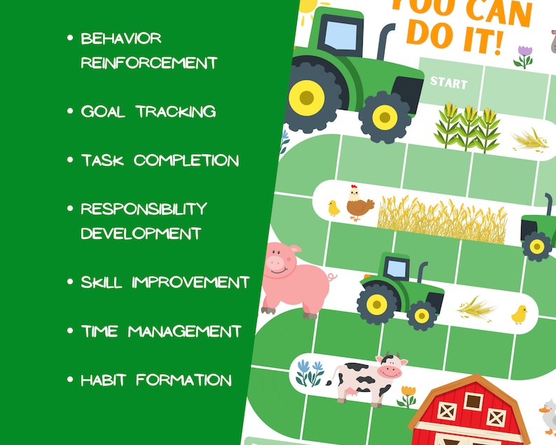 Printable Tractor Reward Chart, Potty Training Chart, Sticker Chart ...